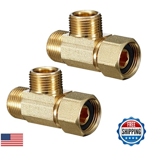 Add-A-Tee(2 Pcs),Lead-Free Angle Stop Valve Tee 3/8" Comp Inlet x 3/8 ...