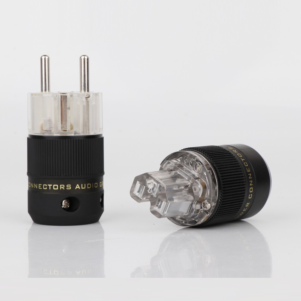 Paar Schuko Power Plug EU Stecker Hifi European Stecker Stecker Buchse ...