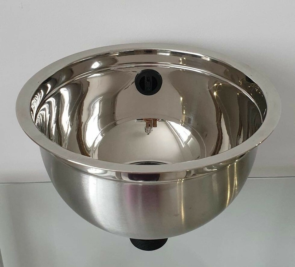Round Stainless Steel Small Sink 30cm Kitchen Caravan Campervan ...