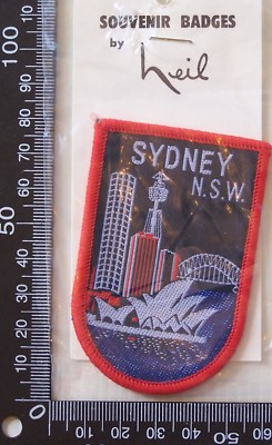 VINTAGE SYDNEY NSW AUSTRALIA EMBROIDERED SOUVENIR PATCH WOVEN CLOTH SEW ...