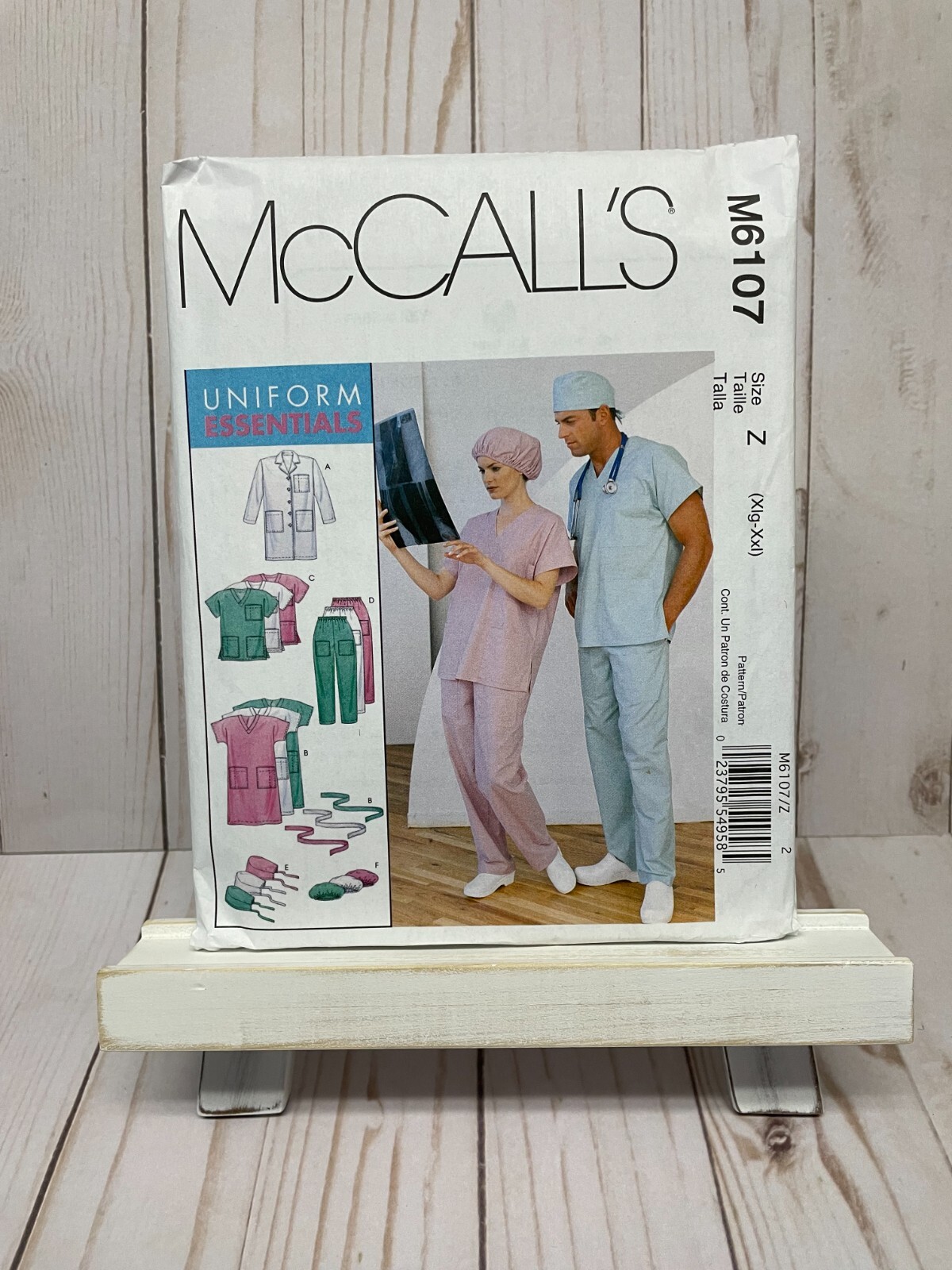 McCall's 6107 Unisex Uniform Scrubs Pant Top Dress Hat XL-XXL Sewing ...