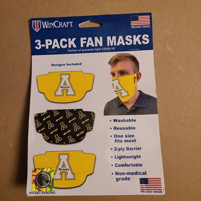 Appalachian State Mountaineers NCAA 3-Pack Fan Masks Made in USA | eBay