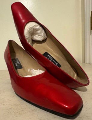 Stuart Weitzman Red Patent Leather Stiletto Women's Size 8.5 Slip-on ...
