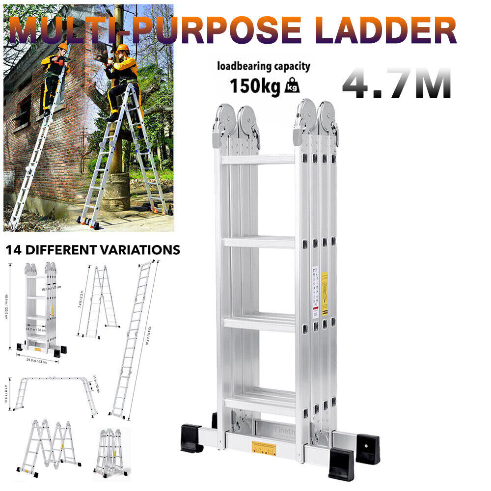 3.5M/4.7M Professional Aluminium Extension Ladders Triple Combination ...