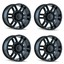 Set 4 17" Ion 179 Matte Black Wheels 17x8 7x150 Rims 10mm | eBay