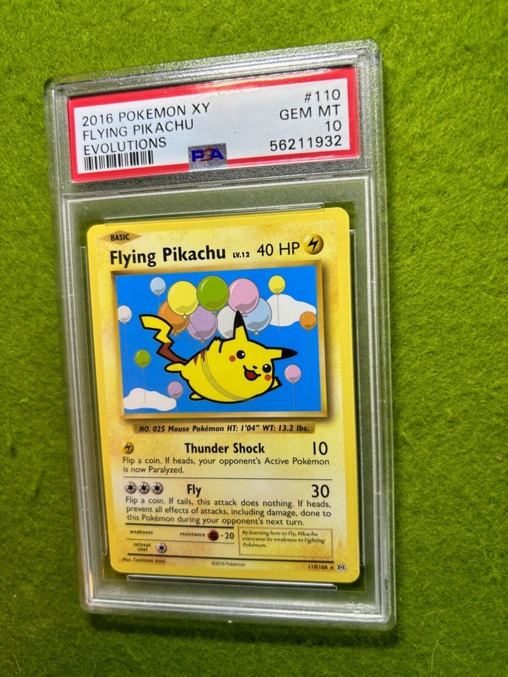 Pokémon PSA 10 Flying Pikachu POKEMON TCG CARD Evolutions 2016 Pokémon ...