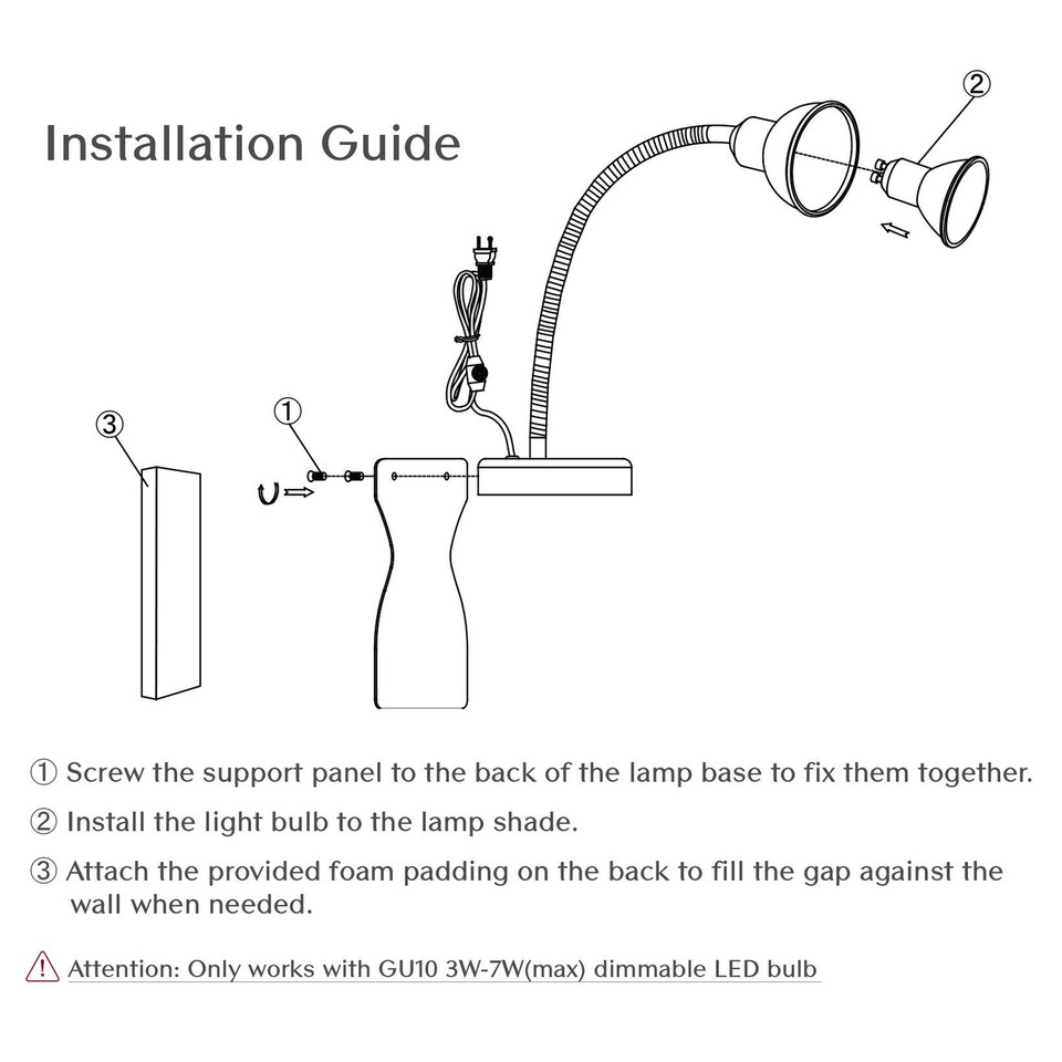 Innovative Design Headboard Reading Light. No Drilling Golden Book ...