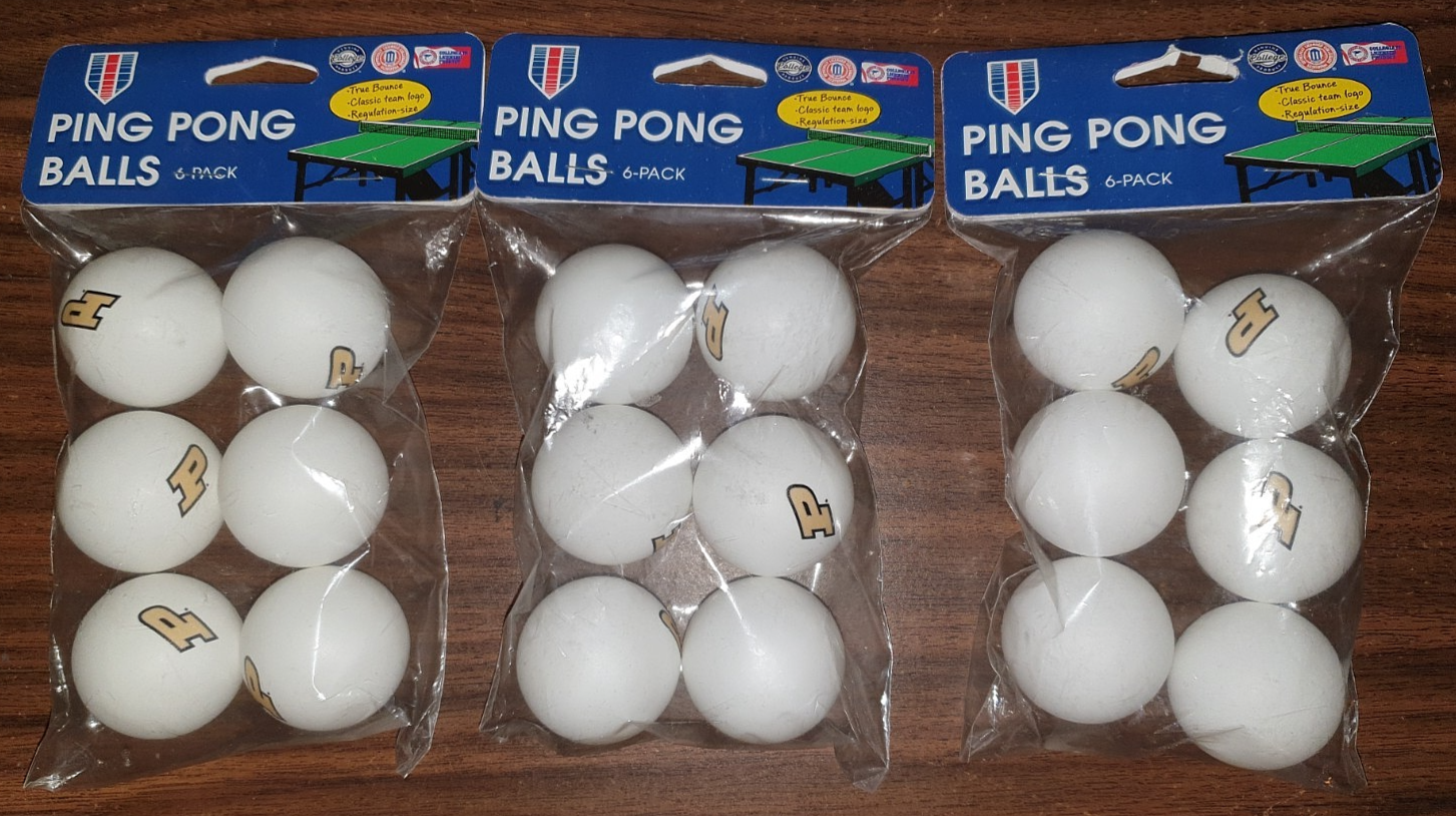 Purdue Boilermakers WinCraft NCAA (3) Pack Of 6 Ping Pong Balls New | eBay
