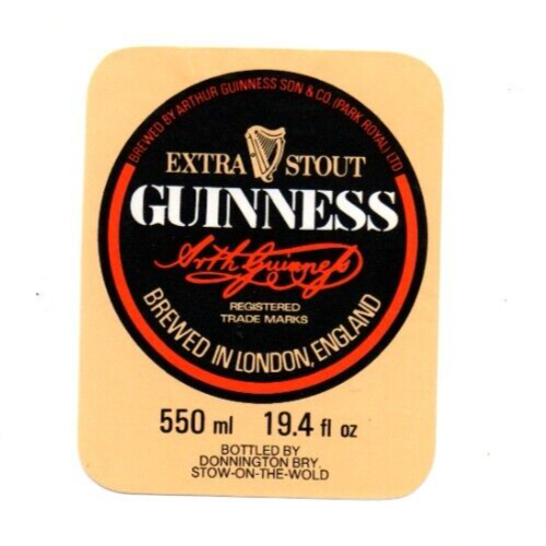 England - Vintage Guinness Label - Donnington Brewery, Stow-on-the-Wold ...