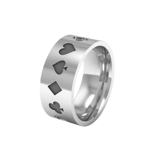 925 Sterling Silver Poker Playing Card Ring Jewelry for Card Player ...