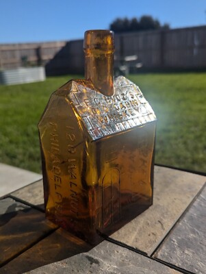 Vintage EG Booz Old Cabin Whiskey Glass Bottle Prohibition | eBay