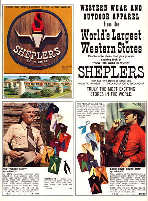 Sheplers Western Wear Wichita KS Oklahoma City OK Cowboy Vintage Print ...