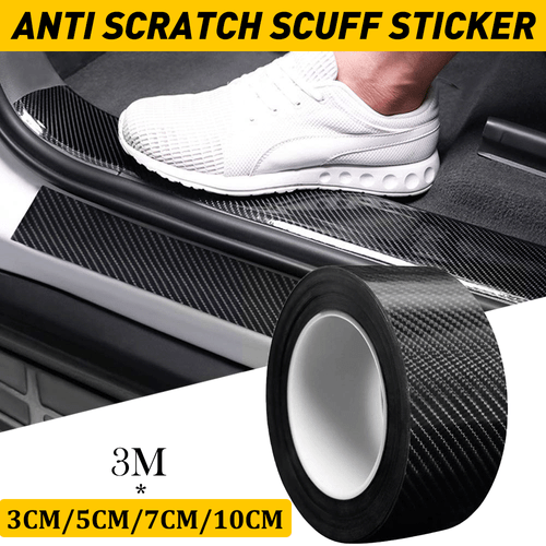 Carbon Fiber Sticker Protector Sill Scuff Cover Strip Anti-Scratch Car ...