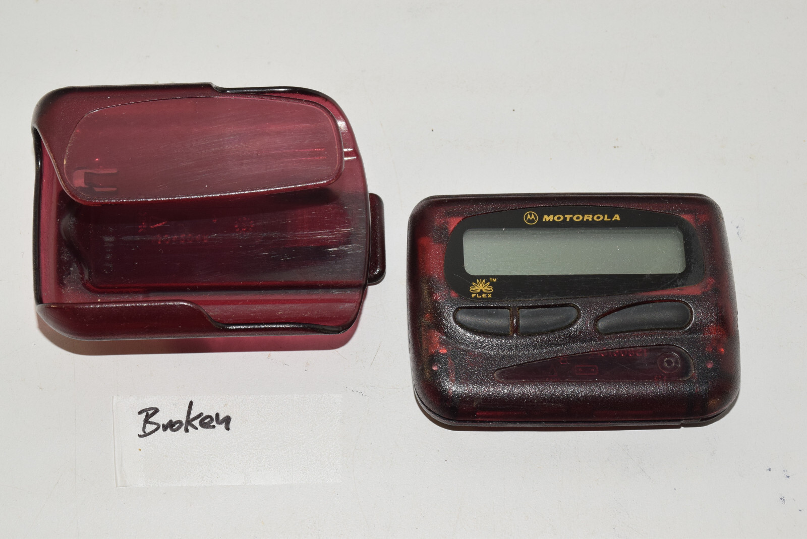 Motorola Express Xtra FLX 929.9875 MHz Frequency Red Clear Flex Pager ...