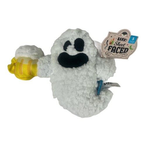 Bark Box Small Sheet Faced 6” Plush Dog Toy Ghost Crinkle Squeak Small ...