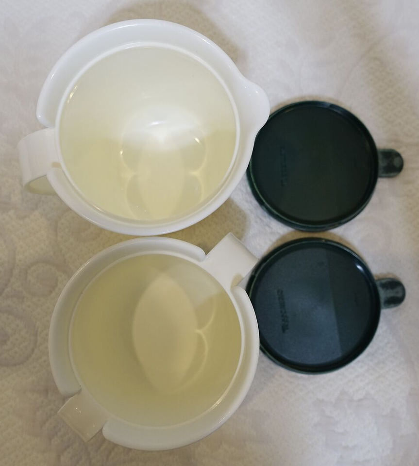 Tupperware Vintage Sugar Bowl And Creamer With Forest Green Snap Lid | eBay