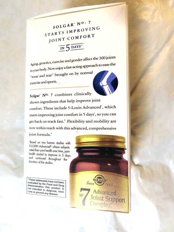 SOLGAR №7 JOINT SUPPORT & COMFORT DIETARY SUPPLEMENT 90 VEG CAPS EXP ...
