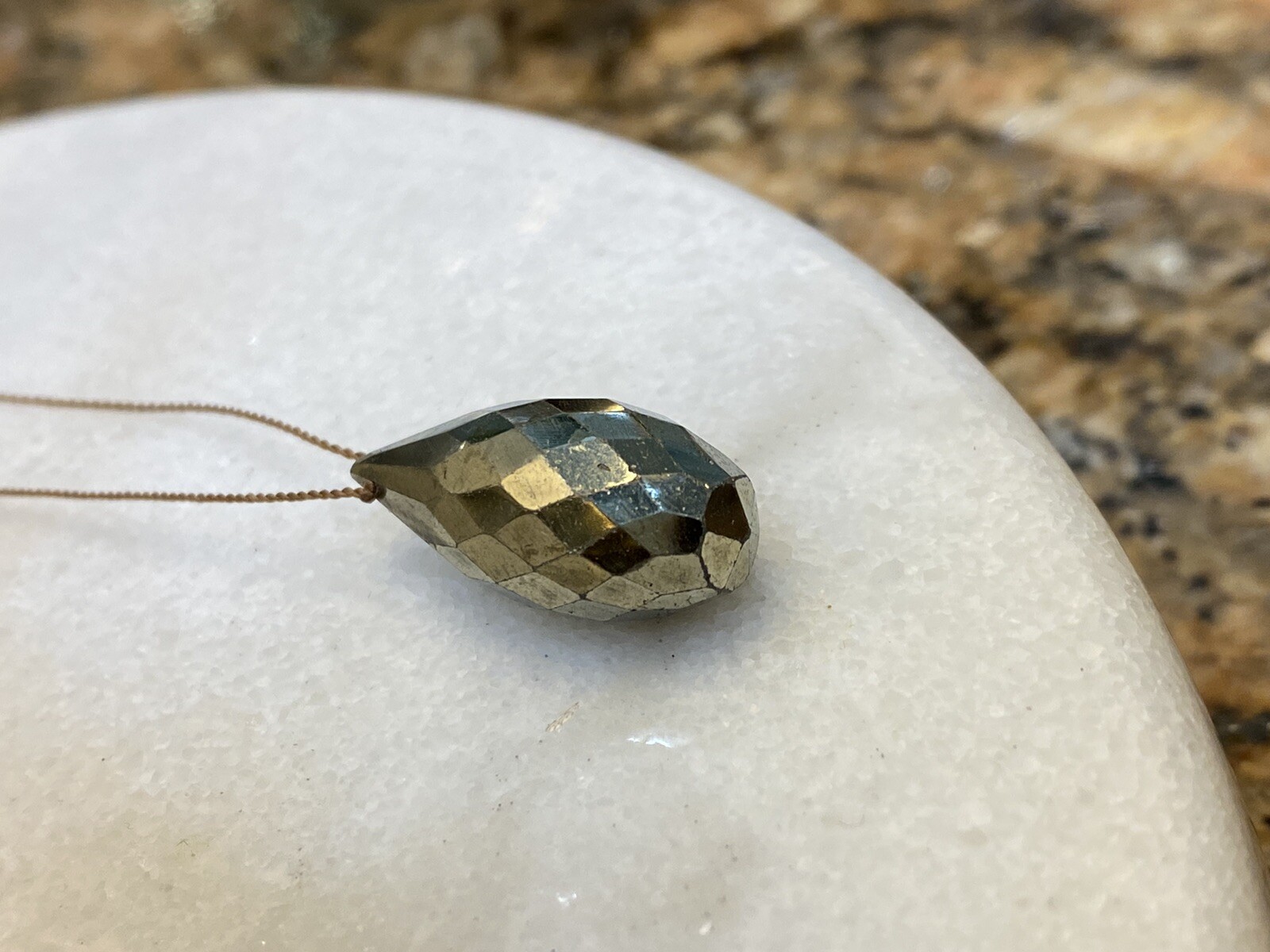 Handmade Power Gemstone Pyrite stone On String Necklace By Sheree ...