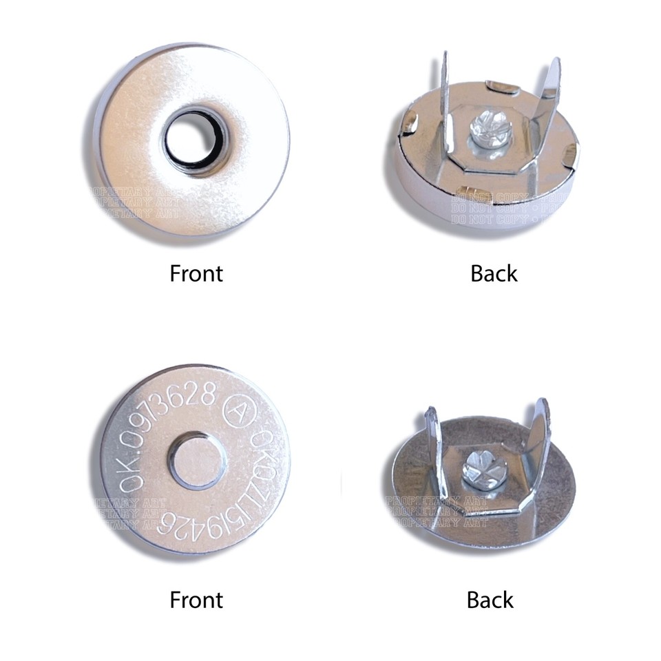 Metal Magnetic Snap Button Closure Fastener for Purse/Craft- 10mm, 14mm ...