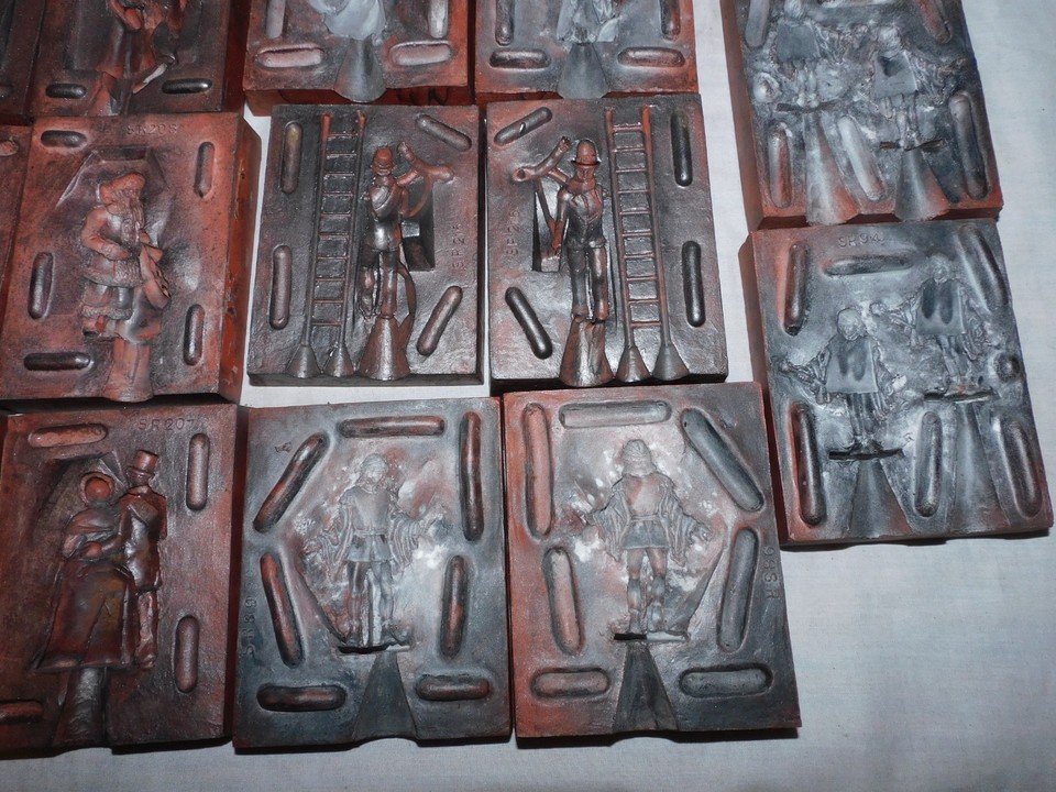 LOT OF 10 -VINTAGE LEAD TOY SOLDIER R&B RUBBER/SILICONE MOLDS - LOT #5A ...