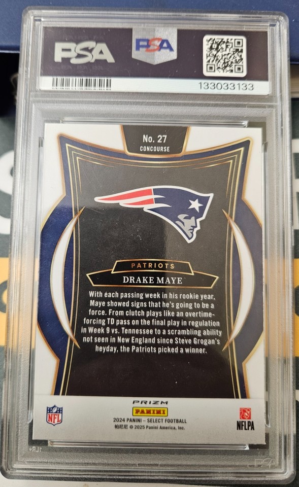 2024 PANINI SELECT BLACK & RED SHOCK #27 DRAKE MAYE ROOKIE RC PSA 9 | eBay