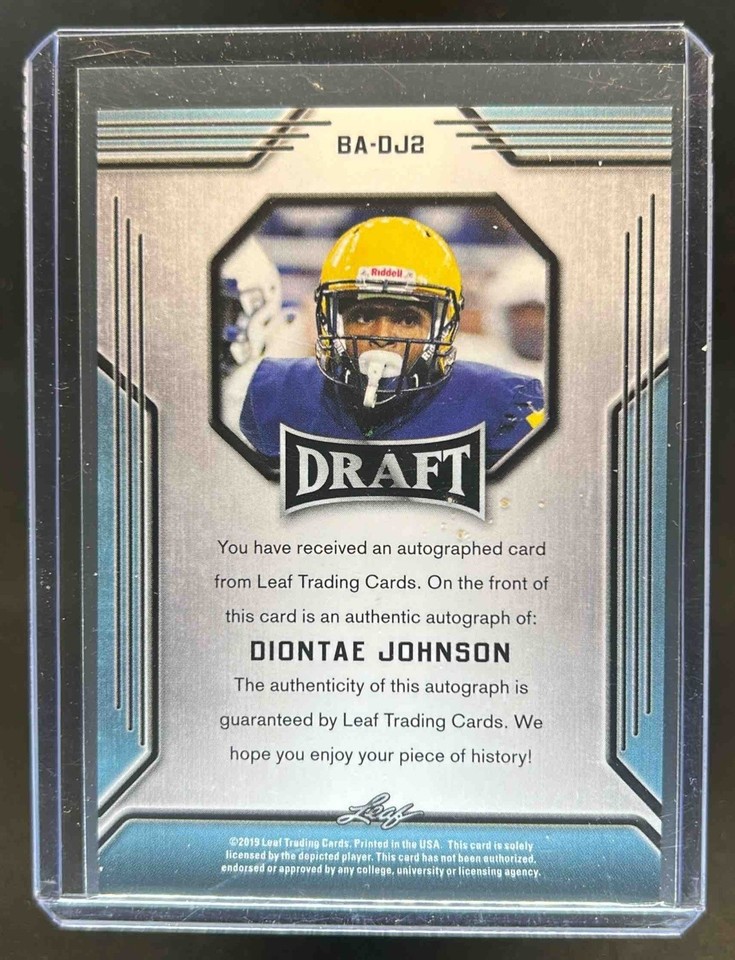 2019 Leaf Draft Diontae Johnson Auto Rookie RC #BA-DJ2 | eBay