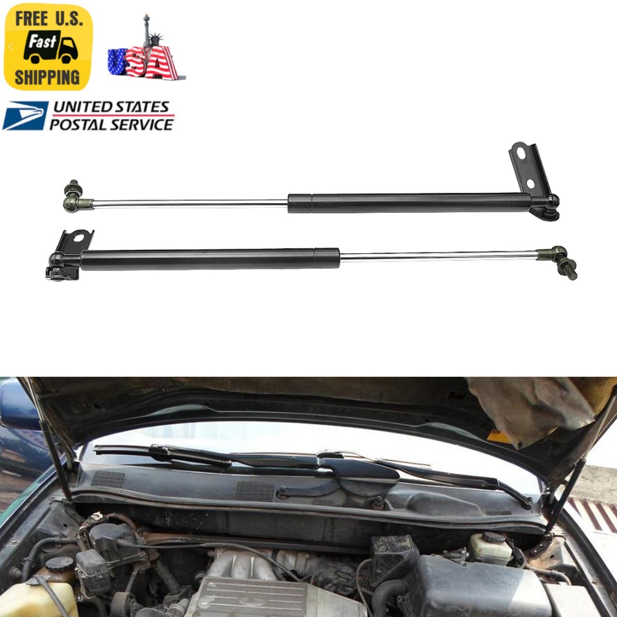 2pcs Front Bonnet Hood Gas Struts Lift Spring Support For Lexus Rx300