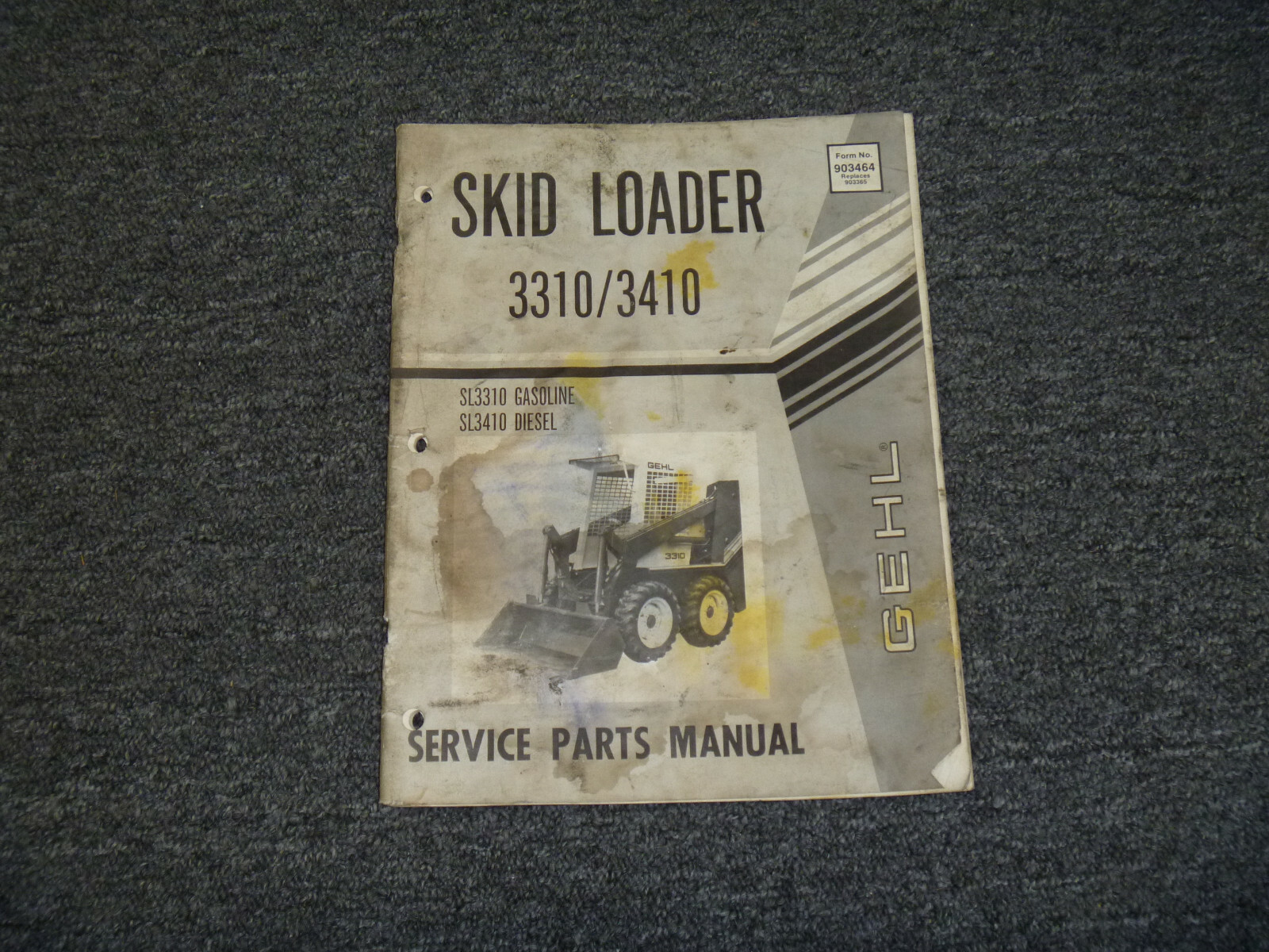 Gehl SL3310 Gasoline SL3410 Diesel Skid Steer Loader Parts Catalog ...