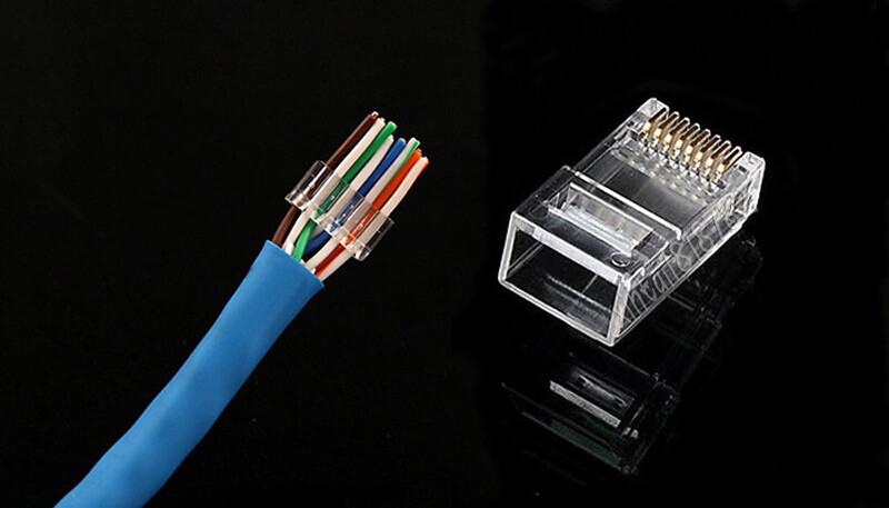 50pcs Cat6 two-piece, rj45 network connector RJ-45 network cable ...