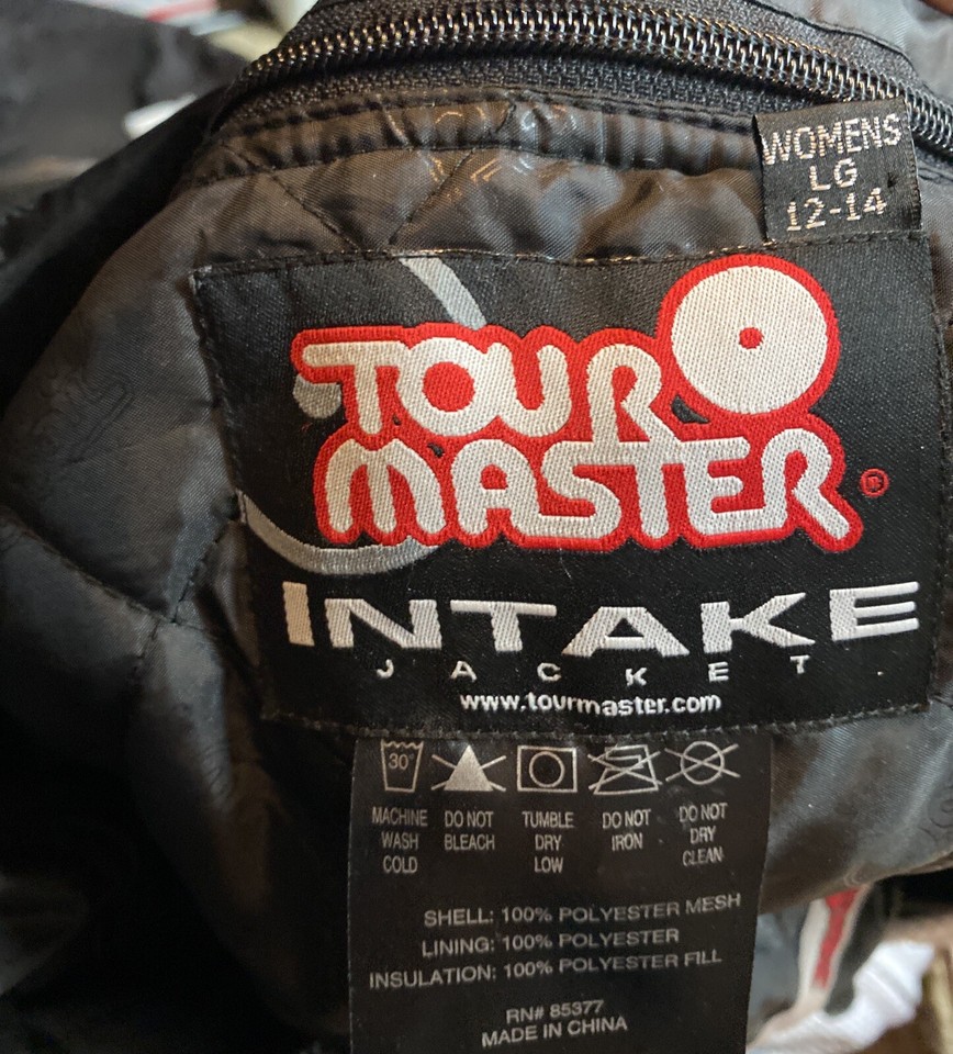Tourmaster Intake Womens Motorcycle Jacket Size L (12-14) Padded Quilt ...