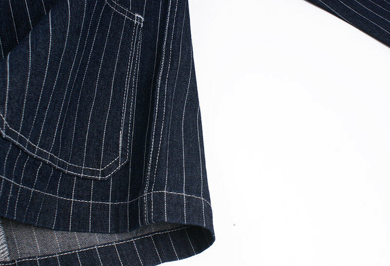 Railroad Denim Jacket Vintage Striped Men's Work Jean Chore Casual ...