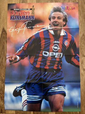 JÜRGEN KLINSMANN WUNDERSCHÖNES POSTER FC BAYERN MÜNCHEN WM 1990 EM 1996 ...