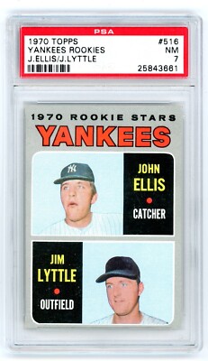 1970 Topps NEW YORK YANKEES Rookies #516 PSA 7 MINT Condition JOHN ...