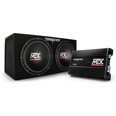 MTX Audio TNP212D2 Terminator Series Dual 12" Sealed Enclosure and Mono ...