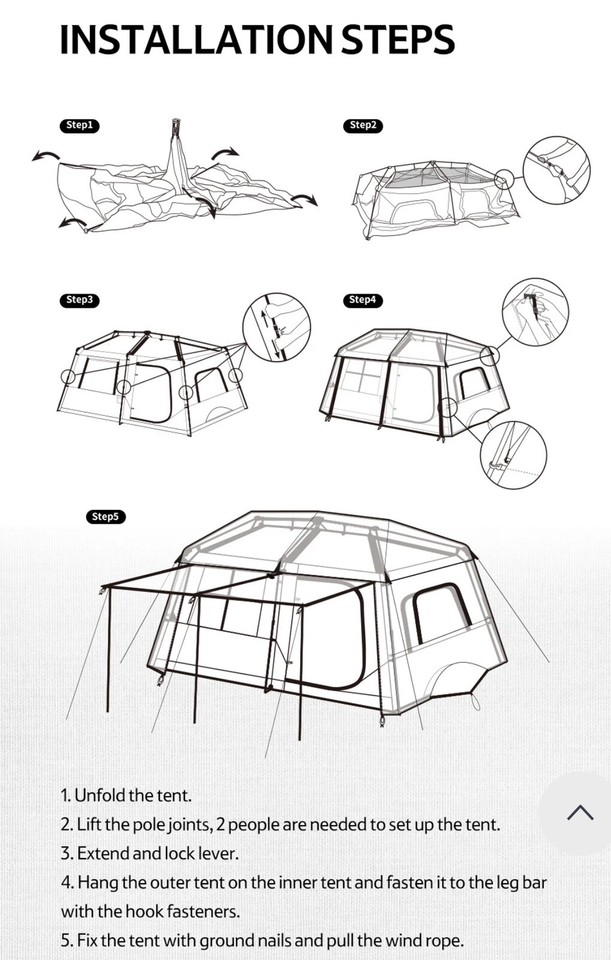 Luxury Glamping Tent Two Bedroom Family Camping House Outdoor 13m² 5-8 ...