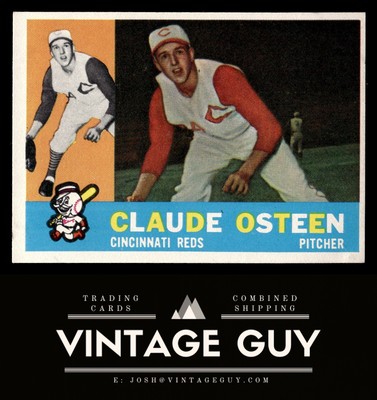 1960 Topps #206 Claude Osteen Vintage Cincinnati Reds Baseball Card | eBay