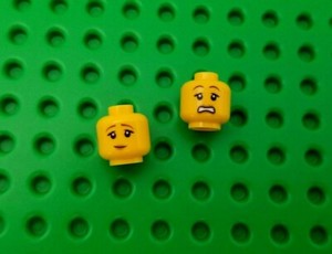 New 1 Lego DUAL Head Girl Female Smile Scared Concerned Two Sided Face ...