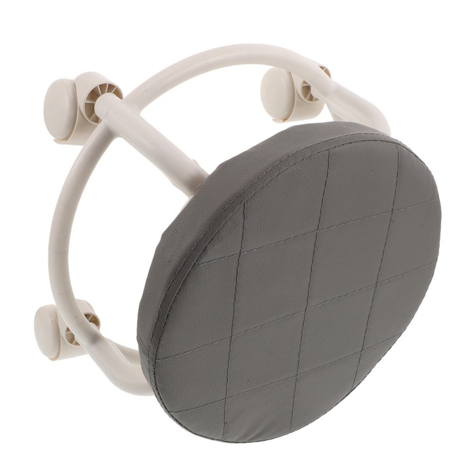 Low Rolling Stool with Swivel Wheels - Modern PU Low Foot Rest 10" High ...