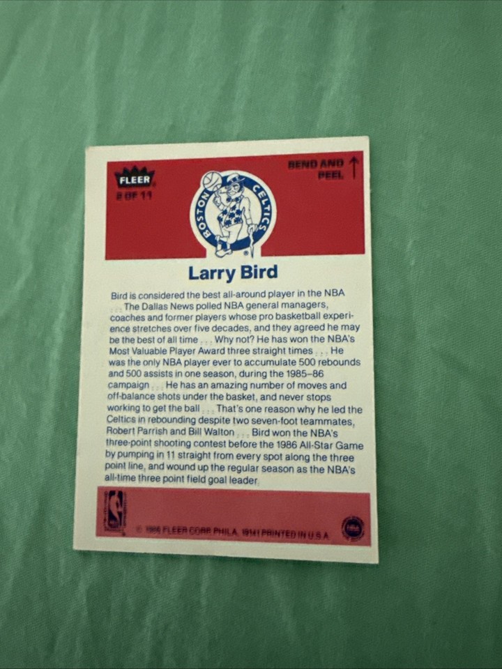 1986-87 Fleer - Stickers Larry Bird #2 | eBay