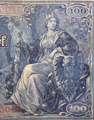 1910 $100 Marks Germany VF Crispness HORSEBLANKET" German Paper ...