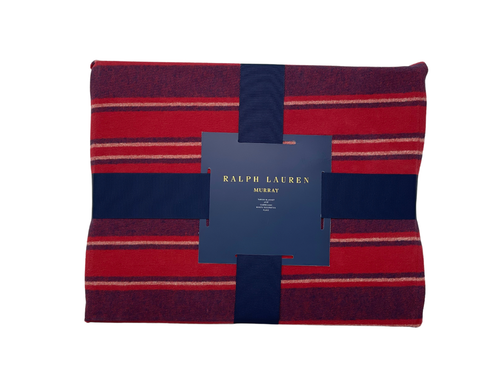 RALPH LAUREN 54" x 72" MURRAY Blue Maroon Red Cotton Throw Blanket MSRP ...