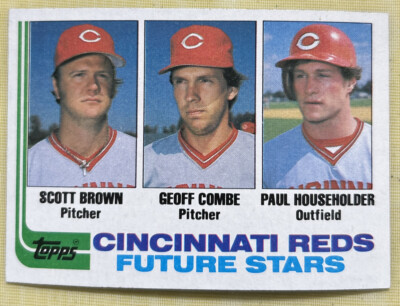 1982 Topps Reds Future Stars Scott Brown Geoff Combe Paul Householder ...