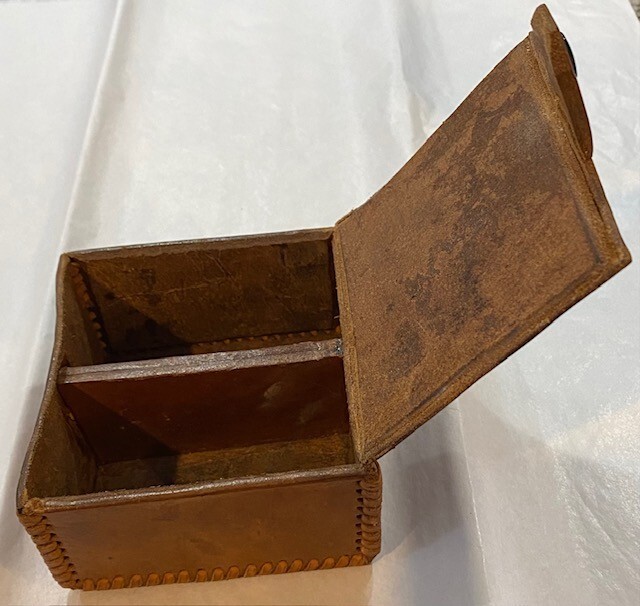 Vintage - Embossed Leather Box with Snap | eBay