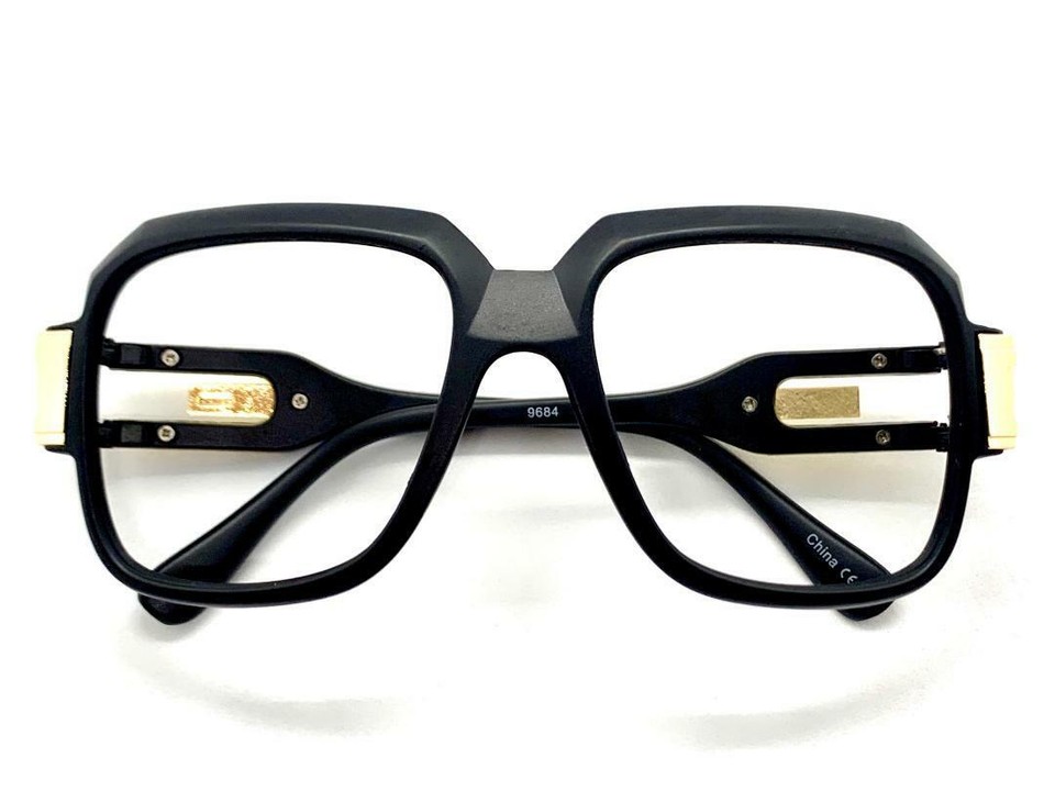 Oversize Retro Hip Hop Large Matte Black Lensless Eye Glasses Frame ...