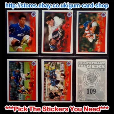 PANINI - RANGERS FOLLOW FOLLOW THE GERS 2001 (100 - 177) *SELECT ...