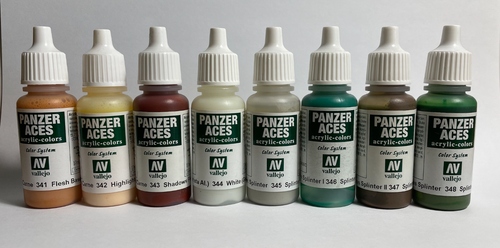 Vallejo Panzer Aces Paint Set #6 (8 Colors) Skin Tones,Camouflage | eBay