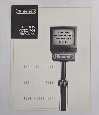 1991 Nintendo POP Advertising Promotional Sheet Store Display Kiosk ...