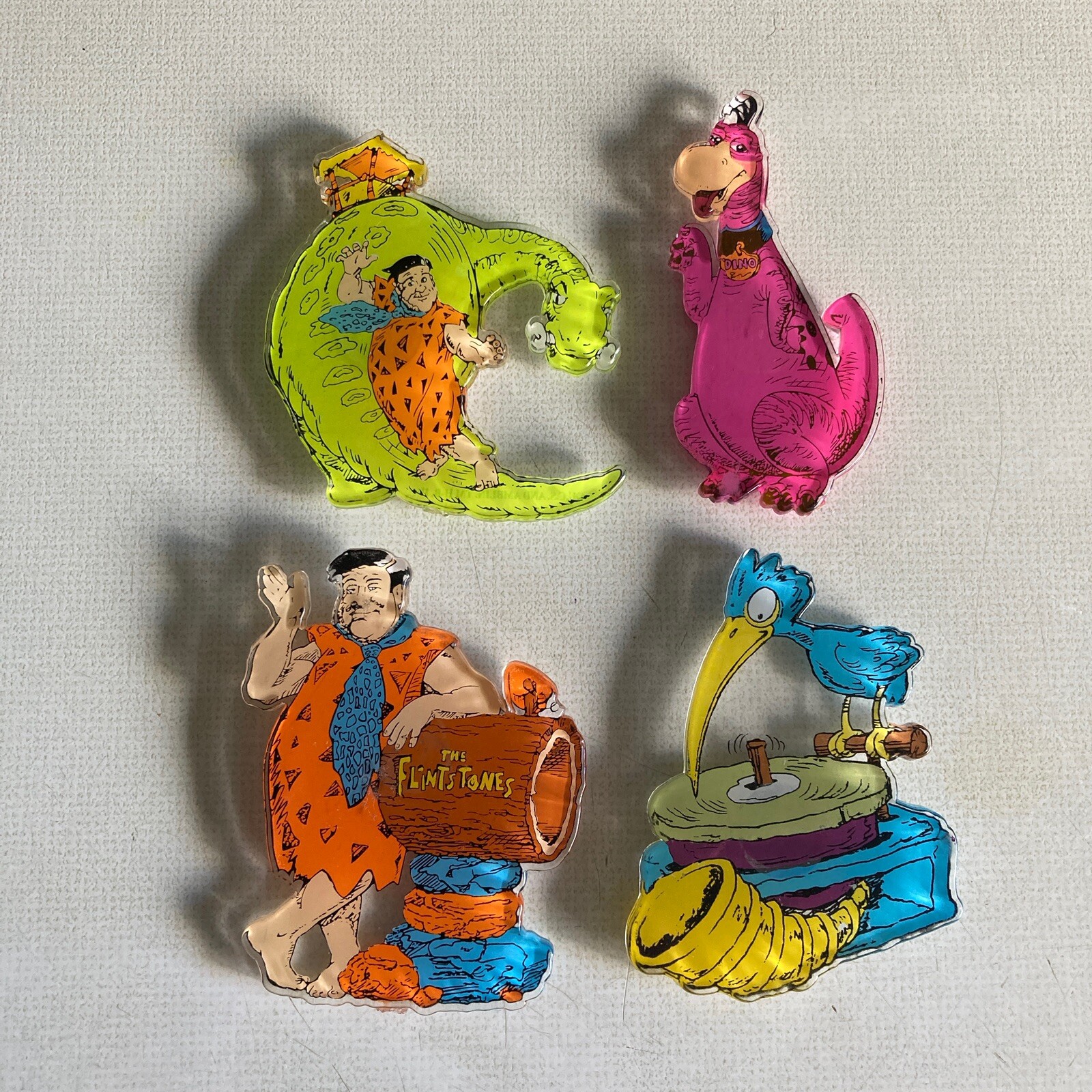 Vintage Flintstones Live Action Movie Fridge Magnet Lot Of x4 Plastic ...