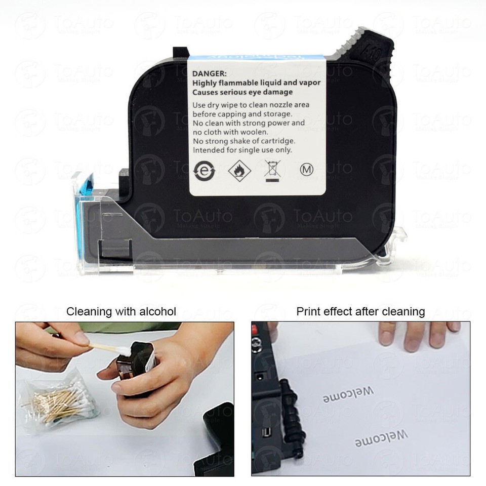Original Ink Cartridge For Handheld Inkjet Printer Black 12.7mm 42ml ...