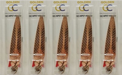 NP07-40003 5 x 28g TOBY TOBIX Type Salmon Pike Lure Spinners Copper ...